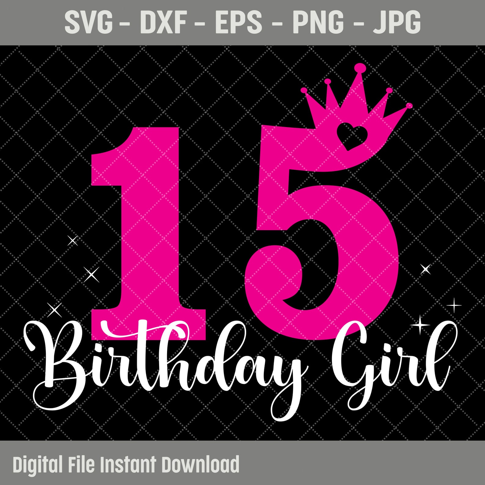 15º cumpleaños SVG 15 años cumpleañera svg corona de | Etsy España