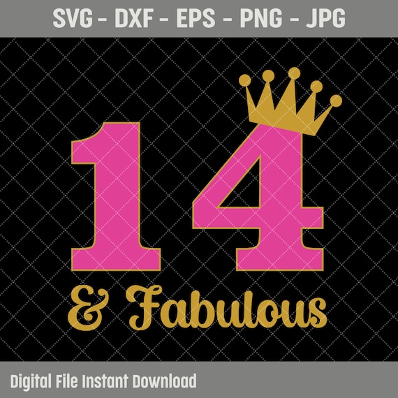 14 years old Fourteen It's My Fourteenth Birthday Svg Cutting files for ...