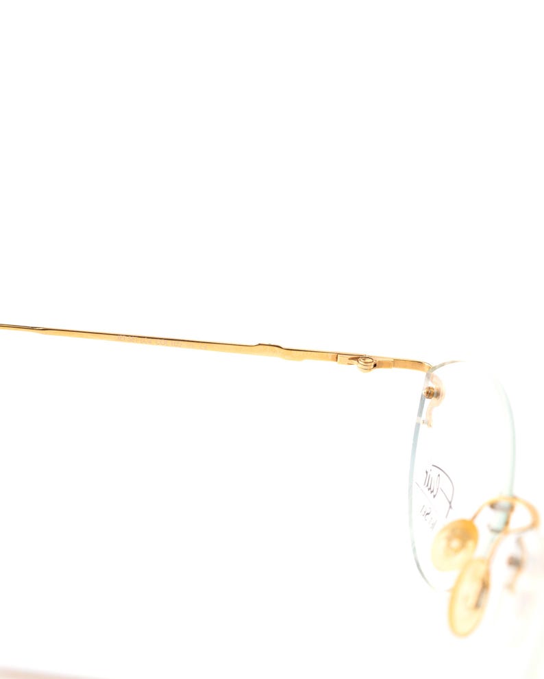 Gold Rimless Flair Jet Set 804 Cat Eye Glasses- 1990s Vintage German ...