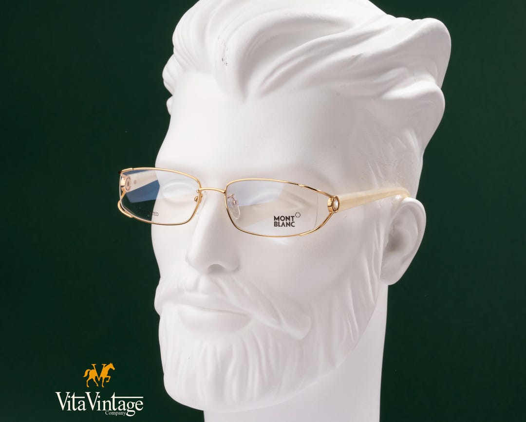 Mont Blank MB 200 Vintage Gold Frames - 2000s Italy Rectangle ...