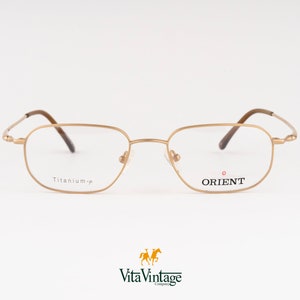 Orient 2188 Titanium Eyeglasses Vintage 90s Matte Gold Rectangle ...