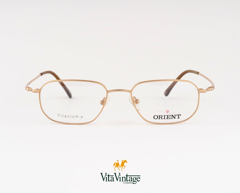Orient 2188 Titanium Eyeglasses Vintage 90s Matte Gold Rectangle ...