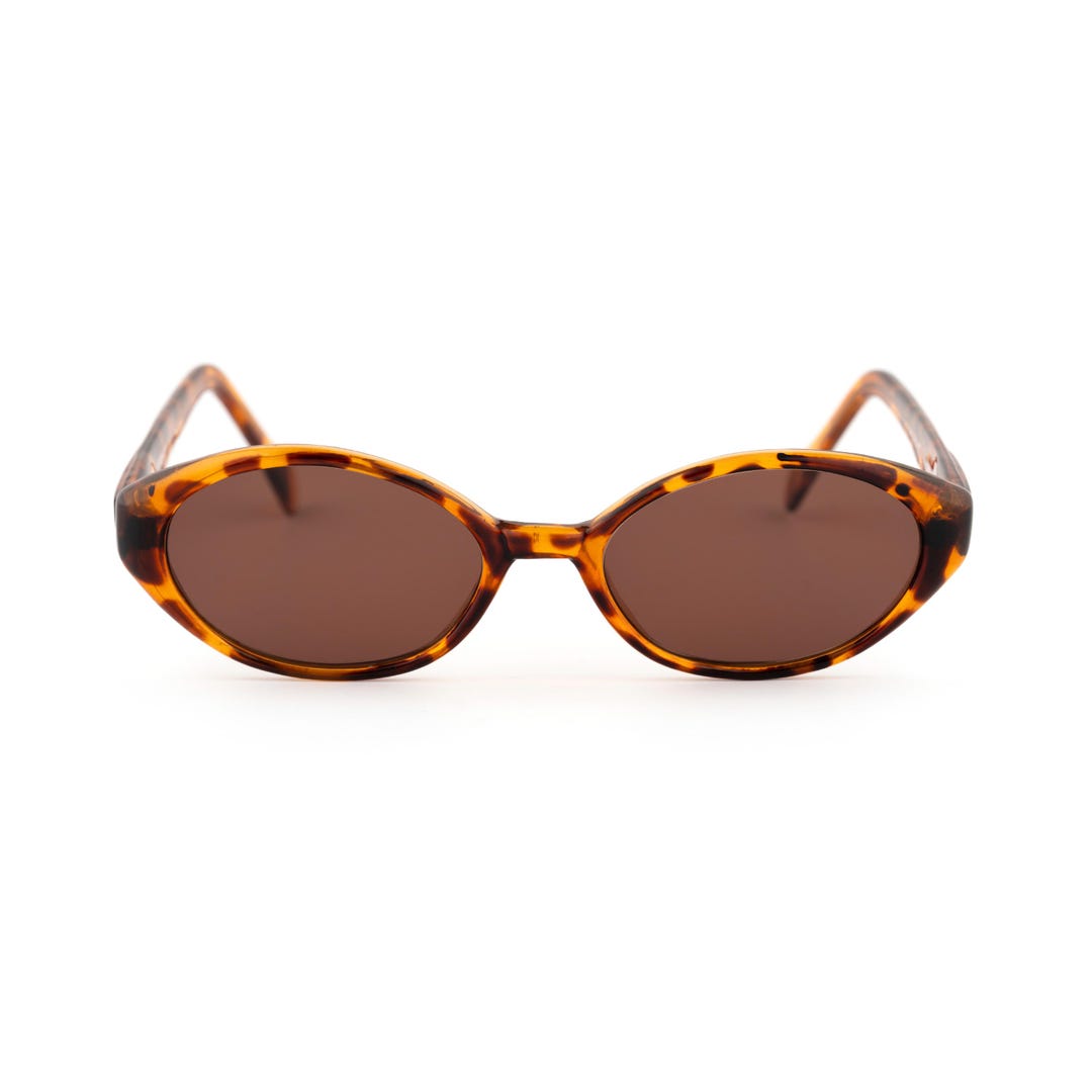 Tortoise Oval Sunglasses, Madonna 90s Vintage, Slim Cat Eye Frame, Long ...