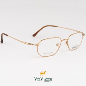 Orient 2188 Titanium Eyeglasses Vintage 90s Matte Gold Rectangle ...