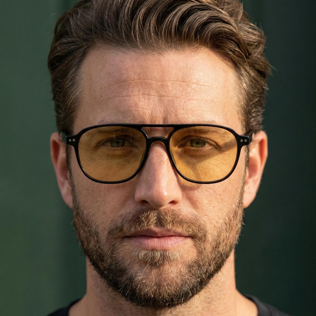 Yellow Lens Trendy Sunglasses Black Frame, Cool 90s Grunge Style ...