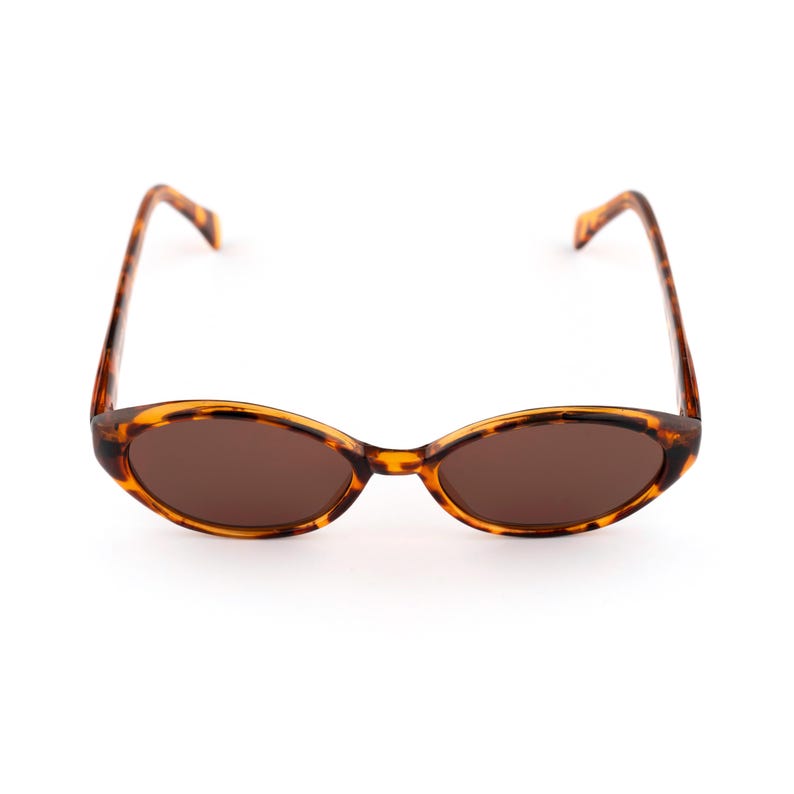 Tortoise Oval Sunglasses, Madonna 90s Vintage, Slim Cat Eye Frame, Long ...