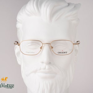 Orient 2188 Titanium Eyeglasses Vintage 90s Matte Gold Rectangle ...