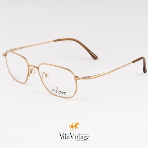 Orient 2188 Titanium Eyeglasses Vintage 90s Matte Gold Rectangle ...
