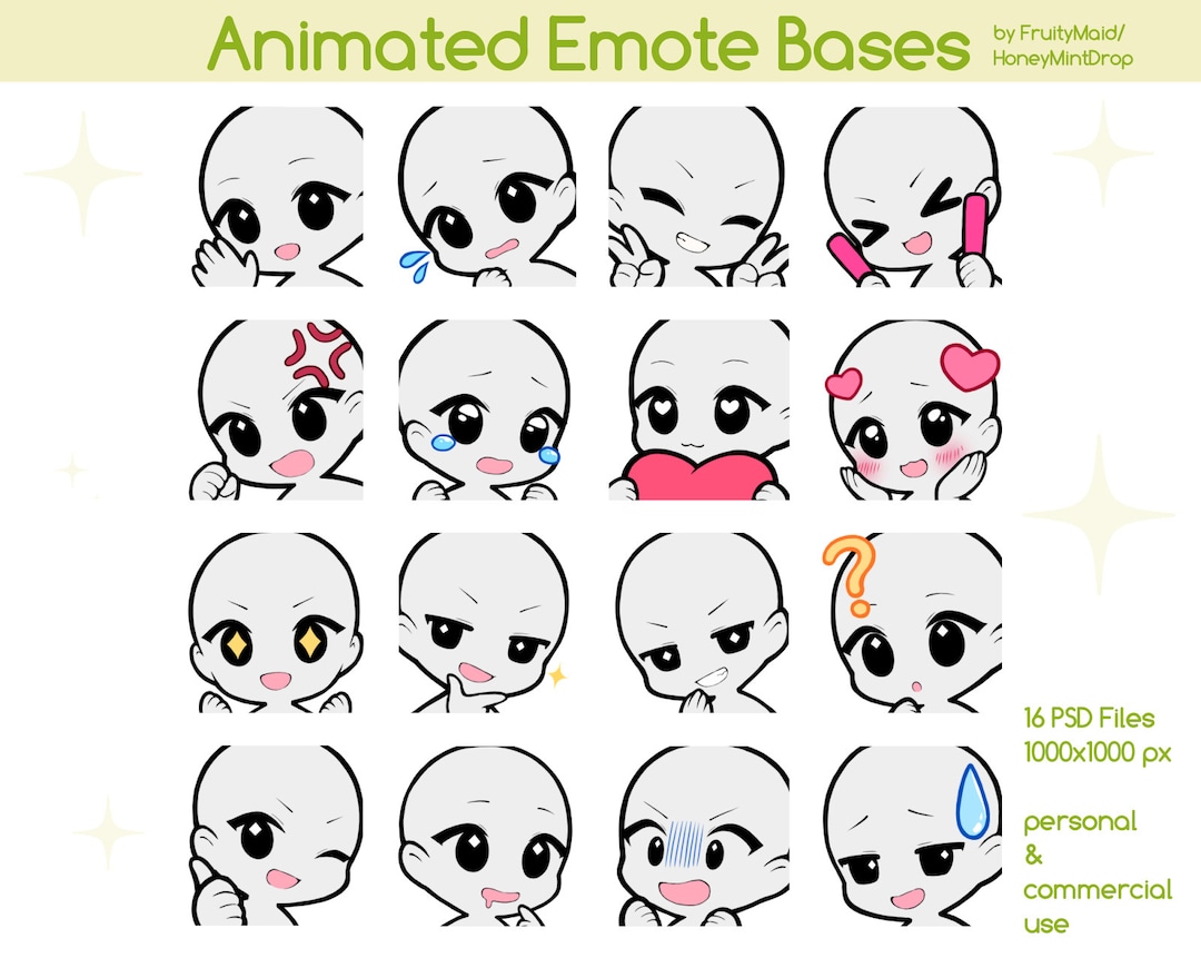 DIY Emote Bases STATIC+ANIMATED With 2 Frames for Animated Emotes ...