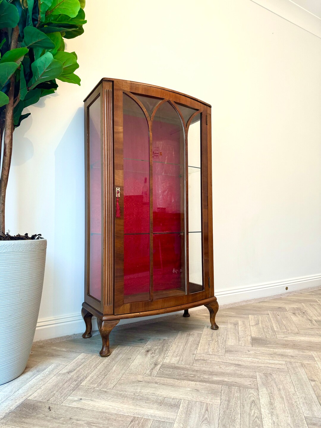 Glass and Wooden Slim Drinks Cocktail Display Cabinet Trophy Cabinet ...