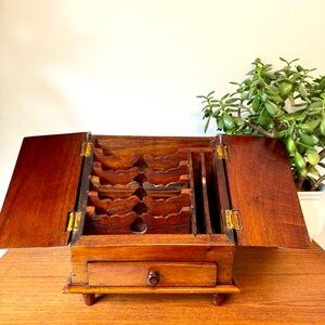 Vintage Solid Wood Writing Block Stationary Desk Paper Letter Organiser ...