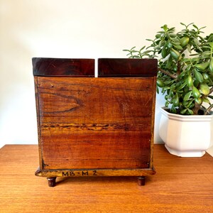 Vintage Solid Wood Writing Block Stationary Desk Paper Letter Organiser ...