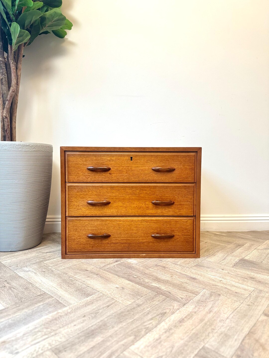 Vintage Small Table Top Chest of Drawers Solid Wooden Toolbox Desk ...
