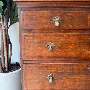 Solid Wood Large Antique Chest of Drawers With Original Handles and Key ...