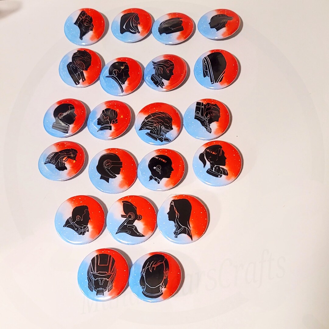 Mass Effect Buttons/magnets. All Main Squad Mates in Bundles! :) - Etsy