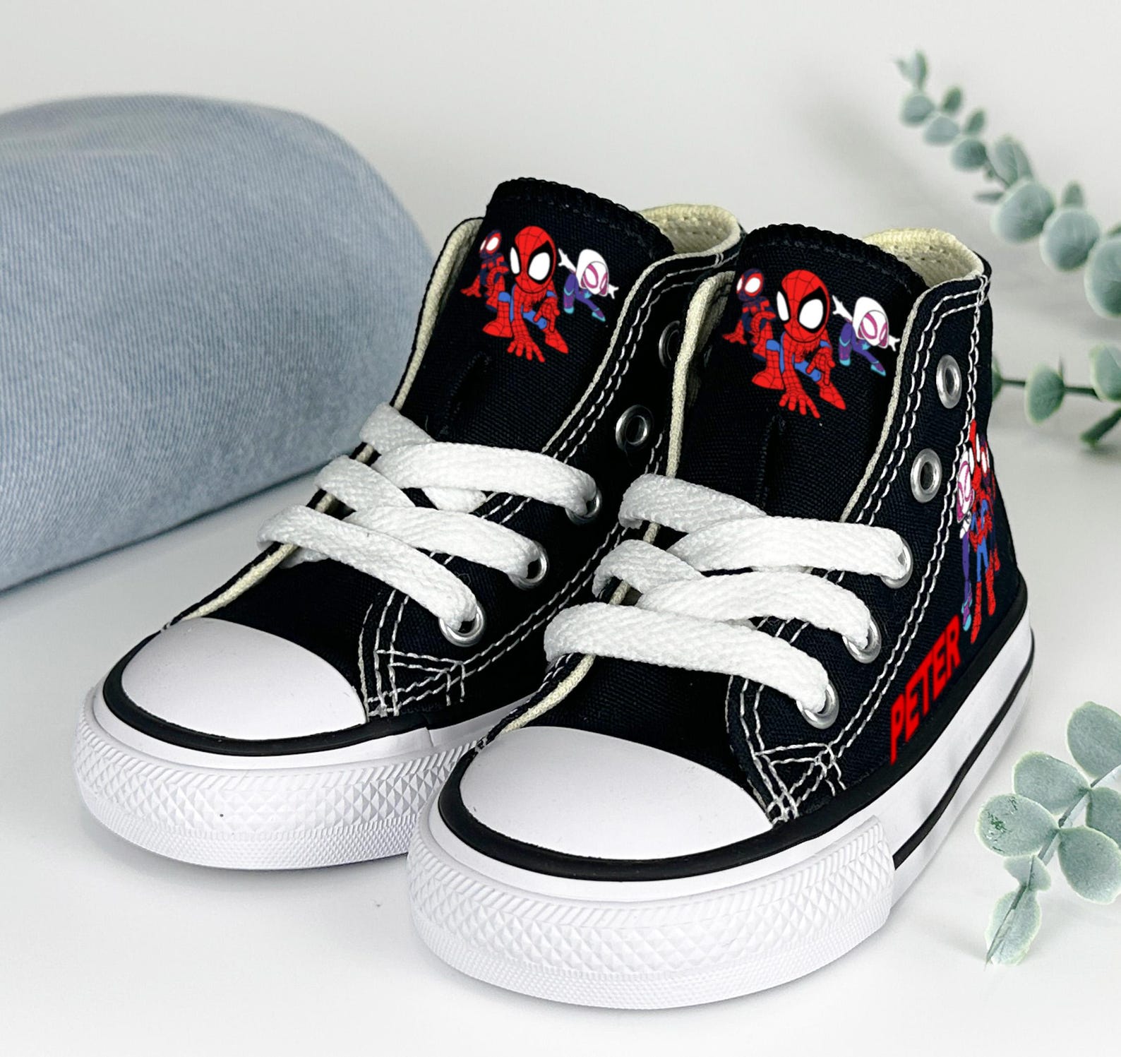 Spidey and His Amazing Friends Black Converse, Spidey Birthday ...