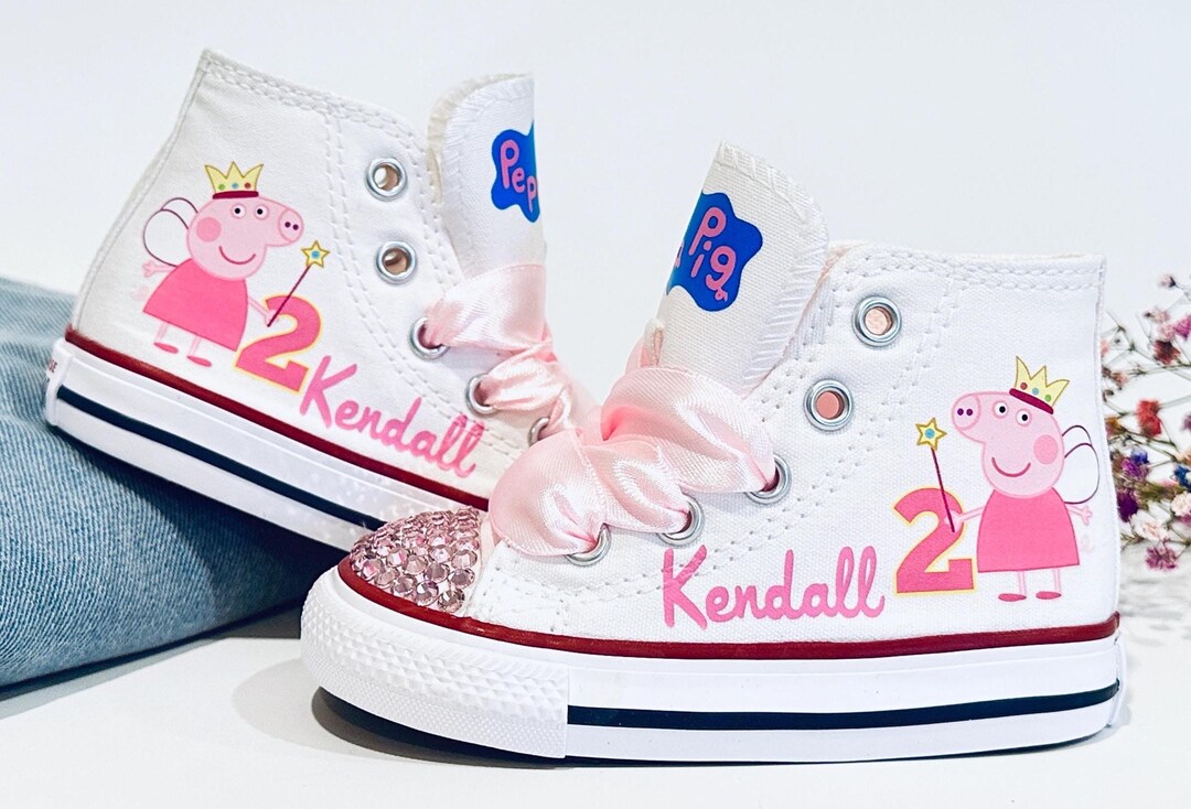 Peppa Pig Converse, Custom Peppa Pig Birthday Girl Shoes With Number ...