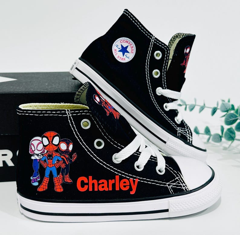 Spidey and His Amazing Friends Black Converse, Spidey Birthday ...