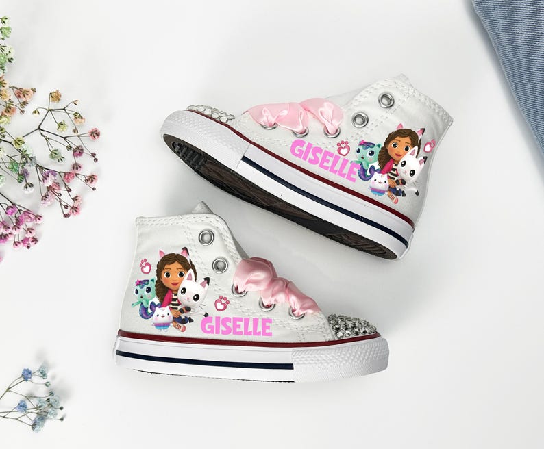 Custom Gabby’s Dollhouse Bling Converse – Personalized Toddler High Top ...