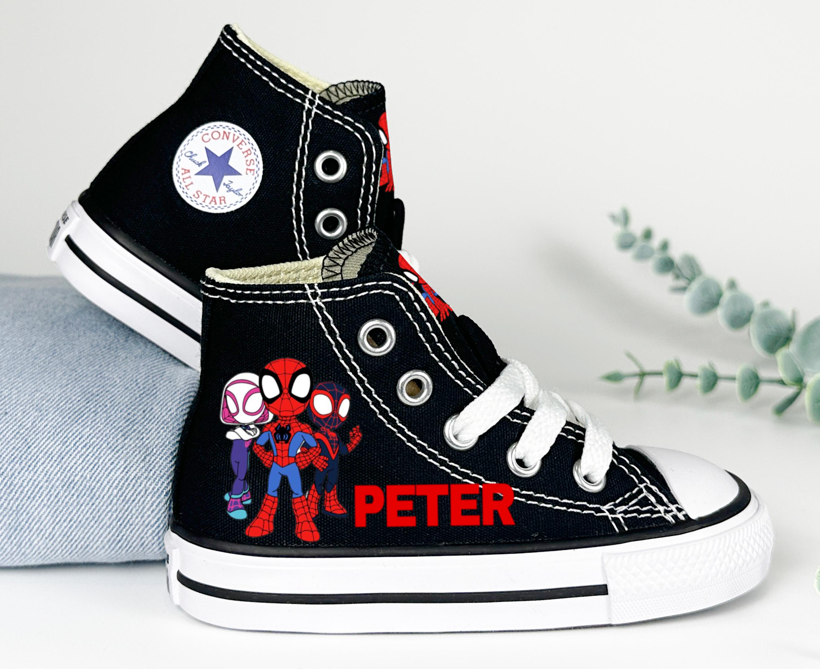 Spidey and His Amazing Friends Black Converse, Spidey Birthday ...
