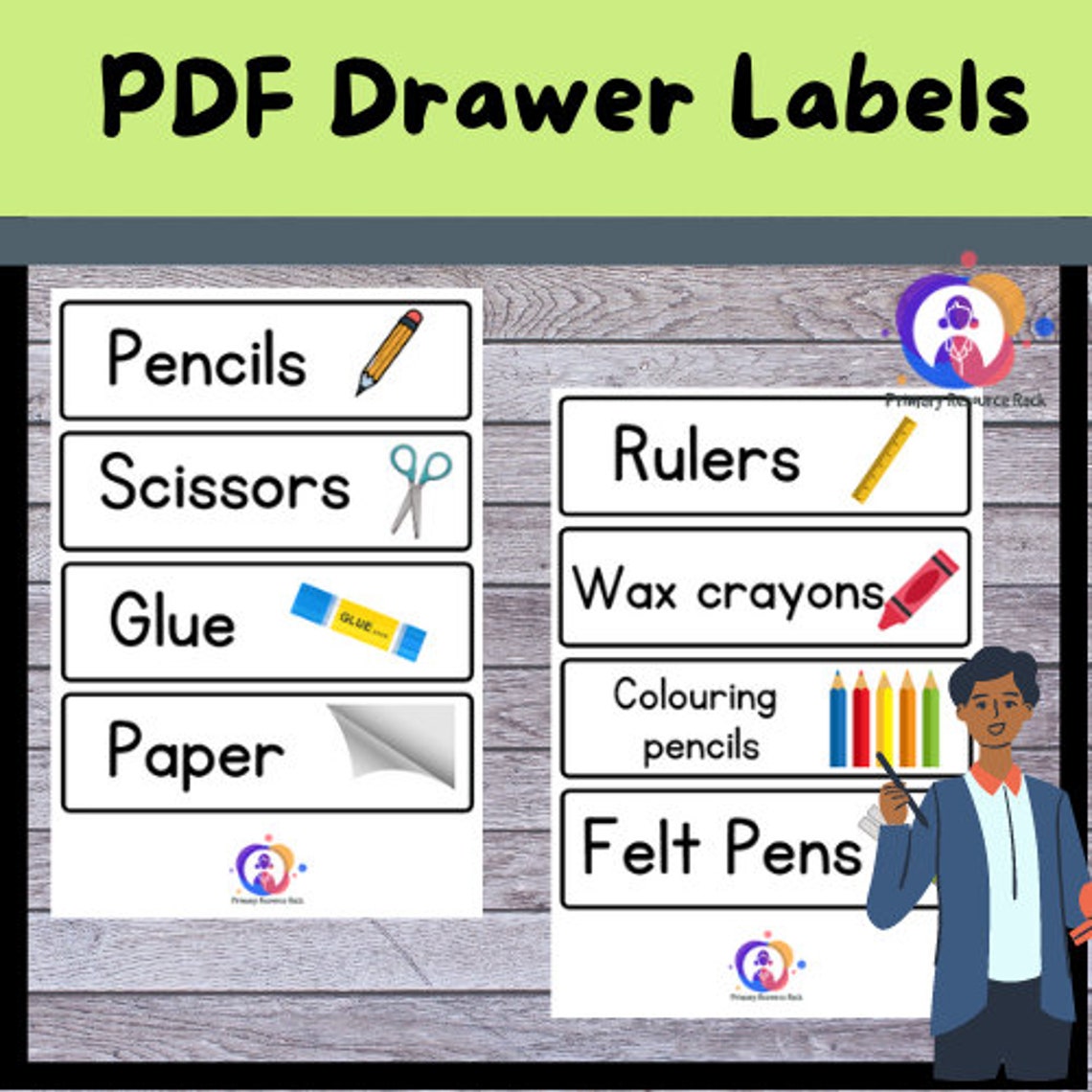 BUNDLE Classroom Set Up, Drawer Labels, Book Labels, Visual Timetable ...