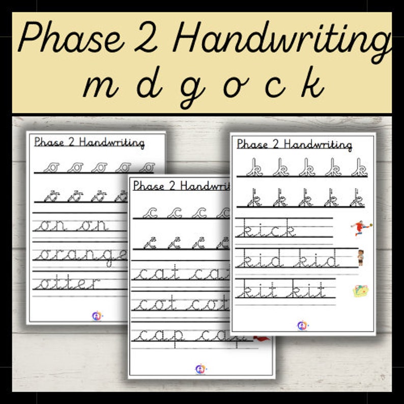 Phase 2 Phonics Handwriting Sheets - Etsy