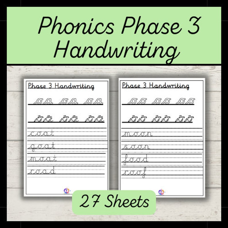 Phase 3 Phonics Handwriting Sheets - Etsy