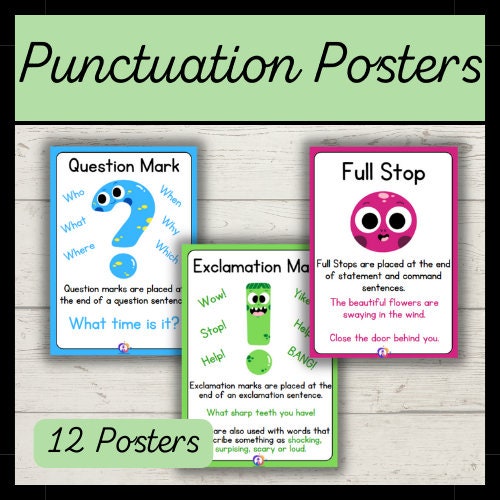 Punctuation Posters Etsy