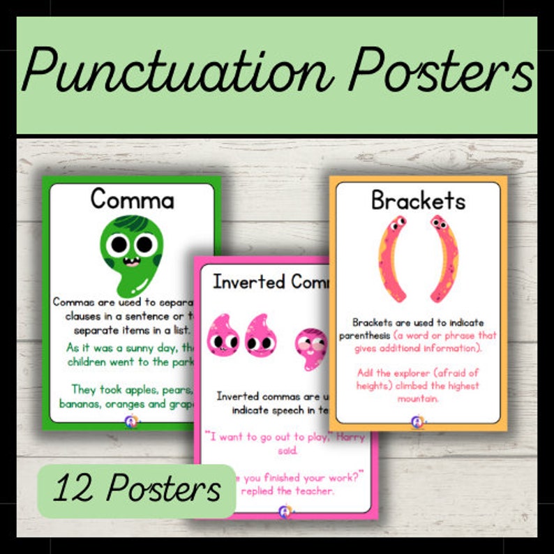 Punctuation Posters - Etsy