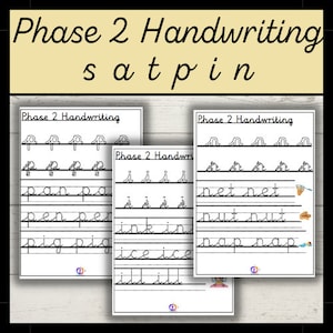 Phase 2 Phonics Handwriting Sheets - Etsy