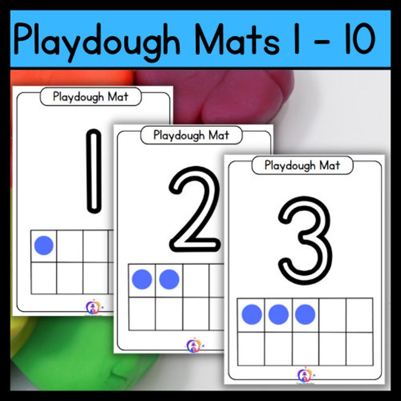 Playdough Mat Numbers 1 to 10 - Etsy