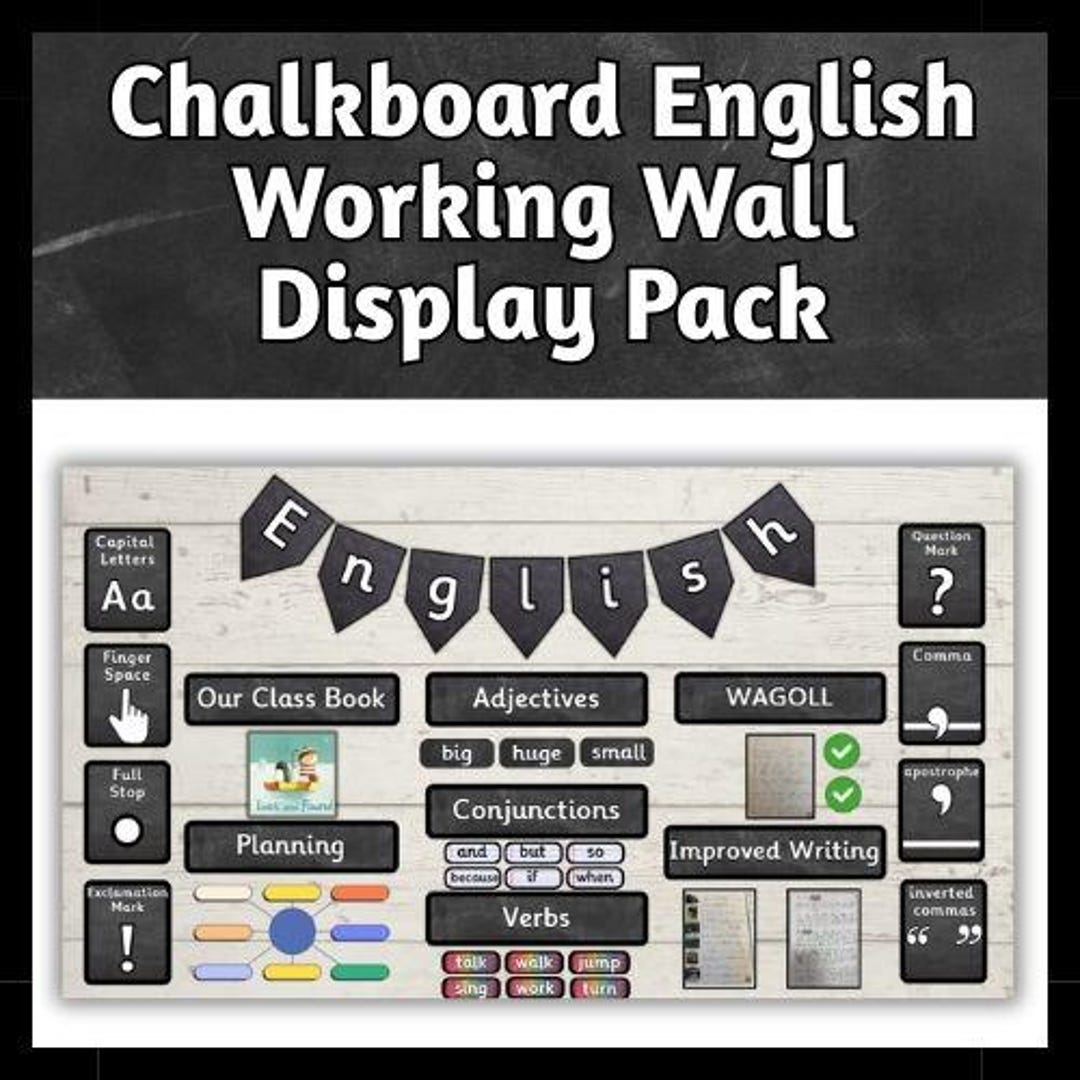 Chalkboard English Working Wall Classroom Display - Etsy
