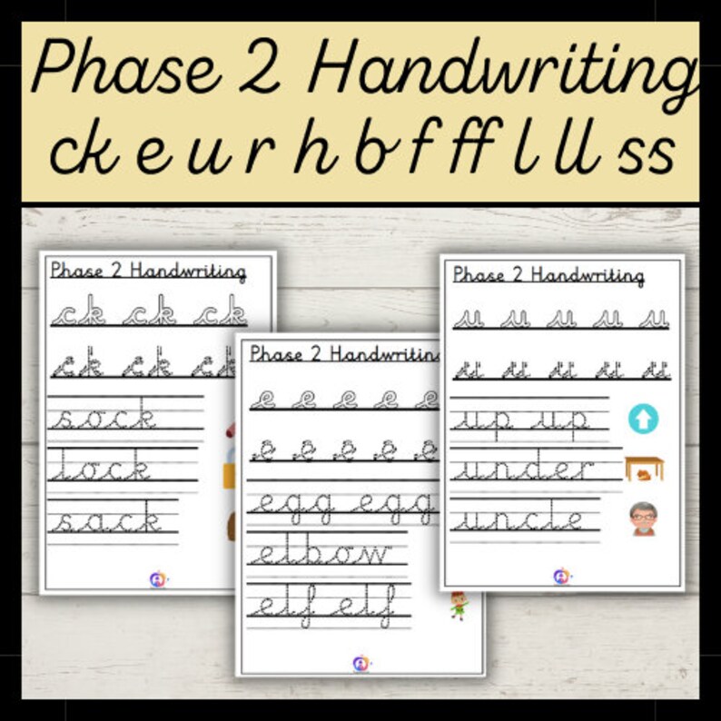 Phase 2 Phonics Handwriting Sheets - Etsy