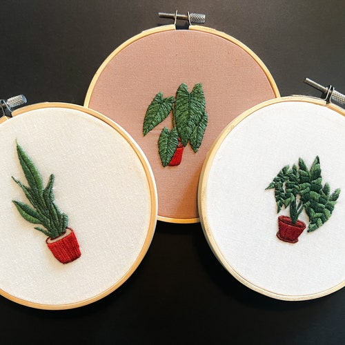 Cute Plant Embroidery Kit for Beginners Modernhand Cross - Etsy