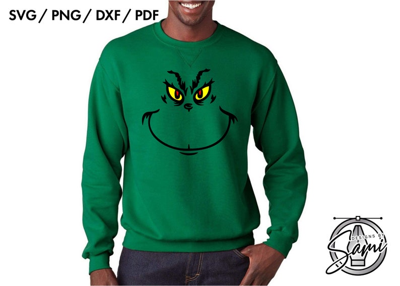Classic Grinch Smile Svg, Png. Dxf, Pdf Files | Christmas Svg | How the ...
