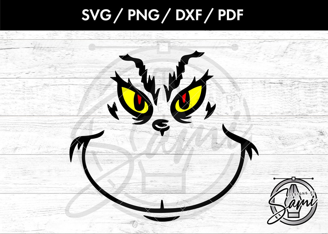 Classic Grinch Smile Svg, Png. Dxf, Pdf Files | Christmas Svg | How the ...