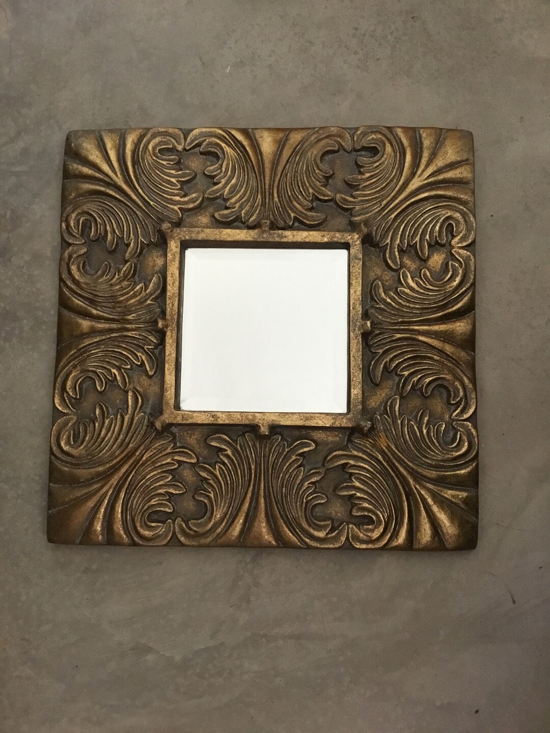 Large Uttermost Mirror With Ornate Gold Frame. Vintage Uttermost Square ...
