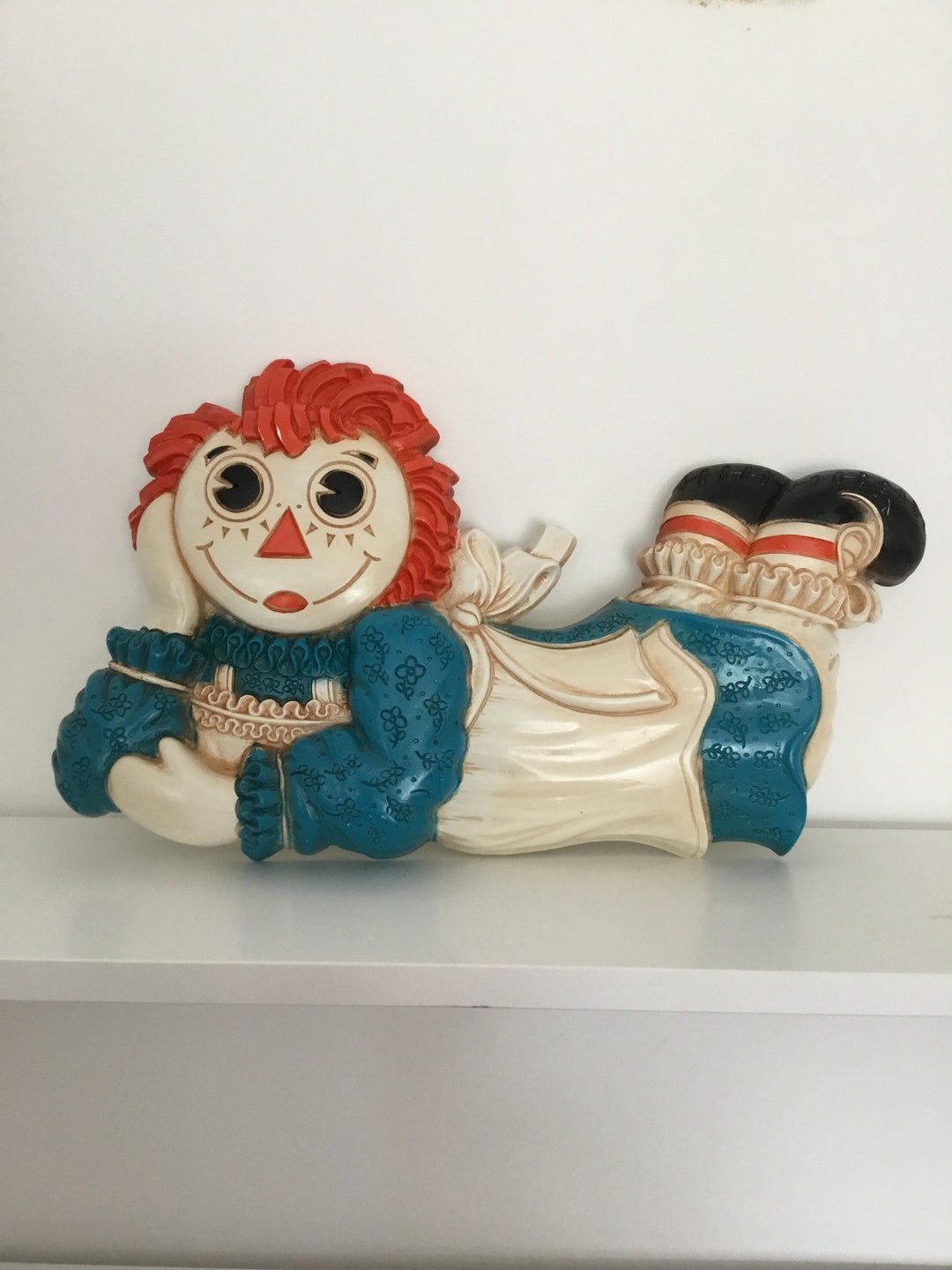Vintage Raggedy Ann Syroco Wall Hanging. Large Syroco Plastic Raggedy ...