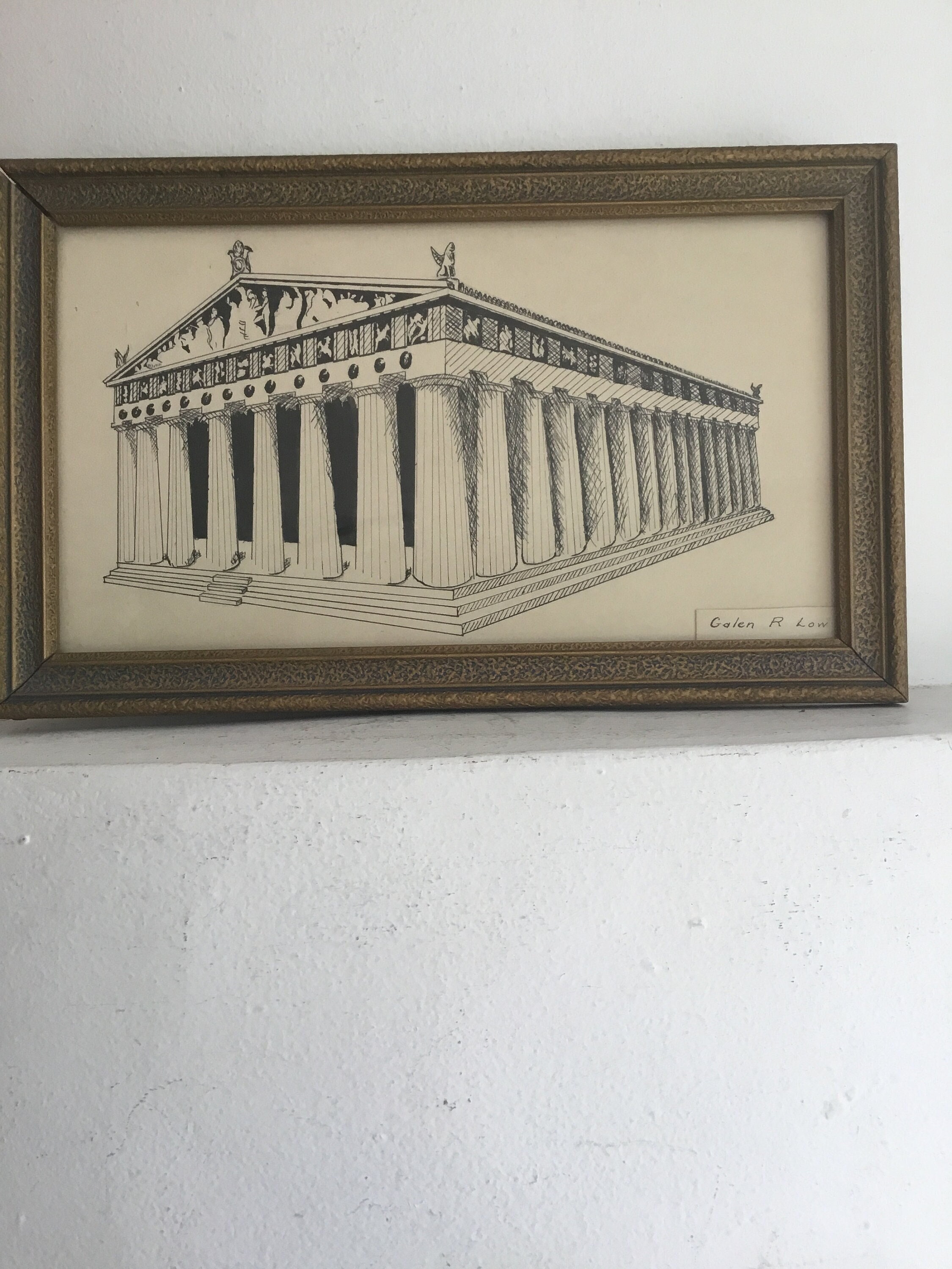 Ancient Greek Parthenon Drawing