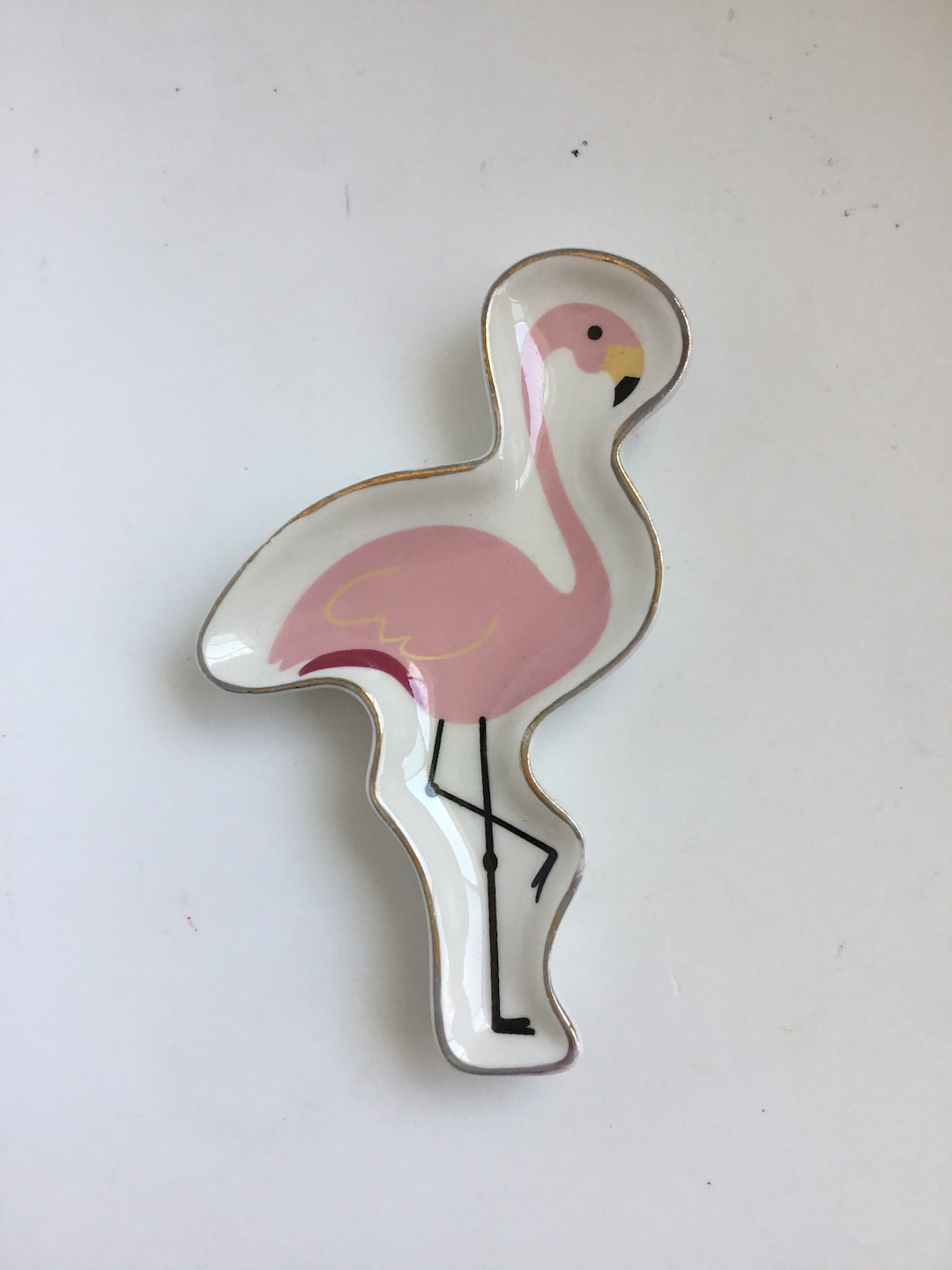 Small Porcelain Pink Flamingo Ring Dish. Very Small Flamingo Shaped ...