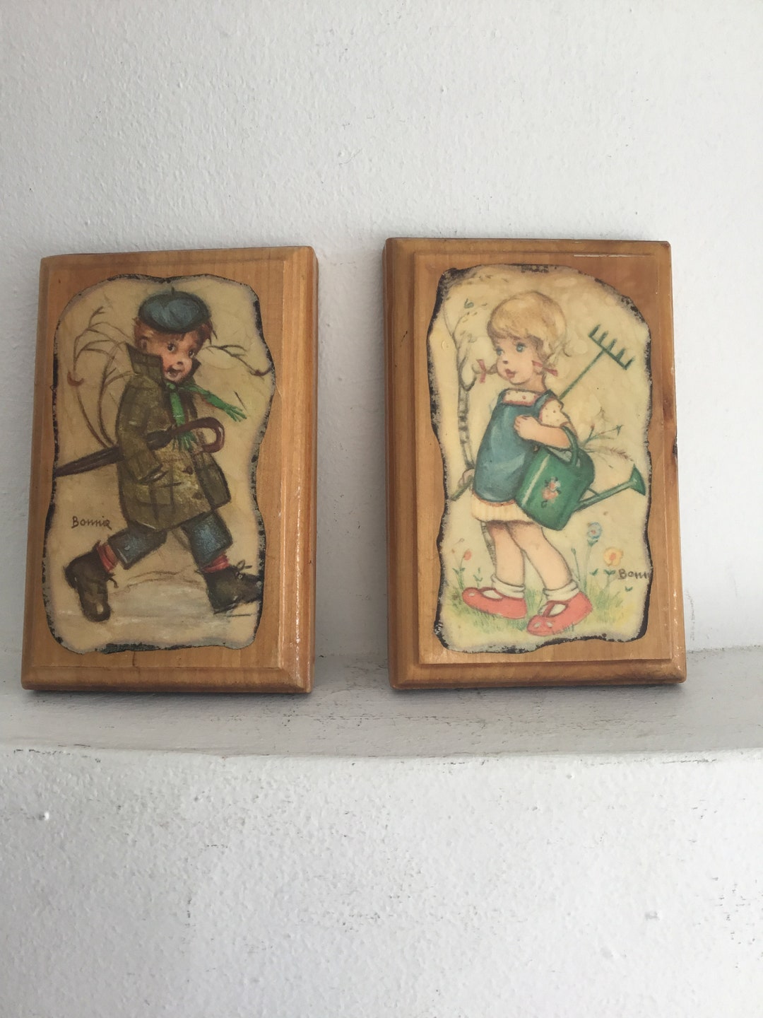 Pair of Bonnie Wall Plaques. Vintage 1970s Bonnie Wall Hangings. - Etsy