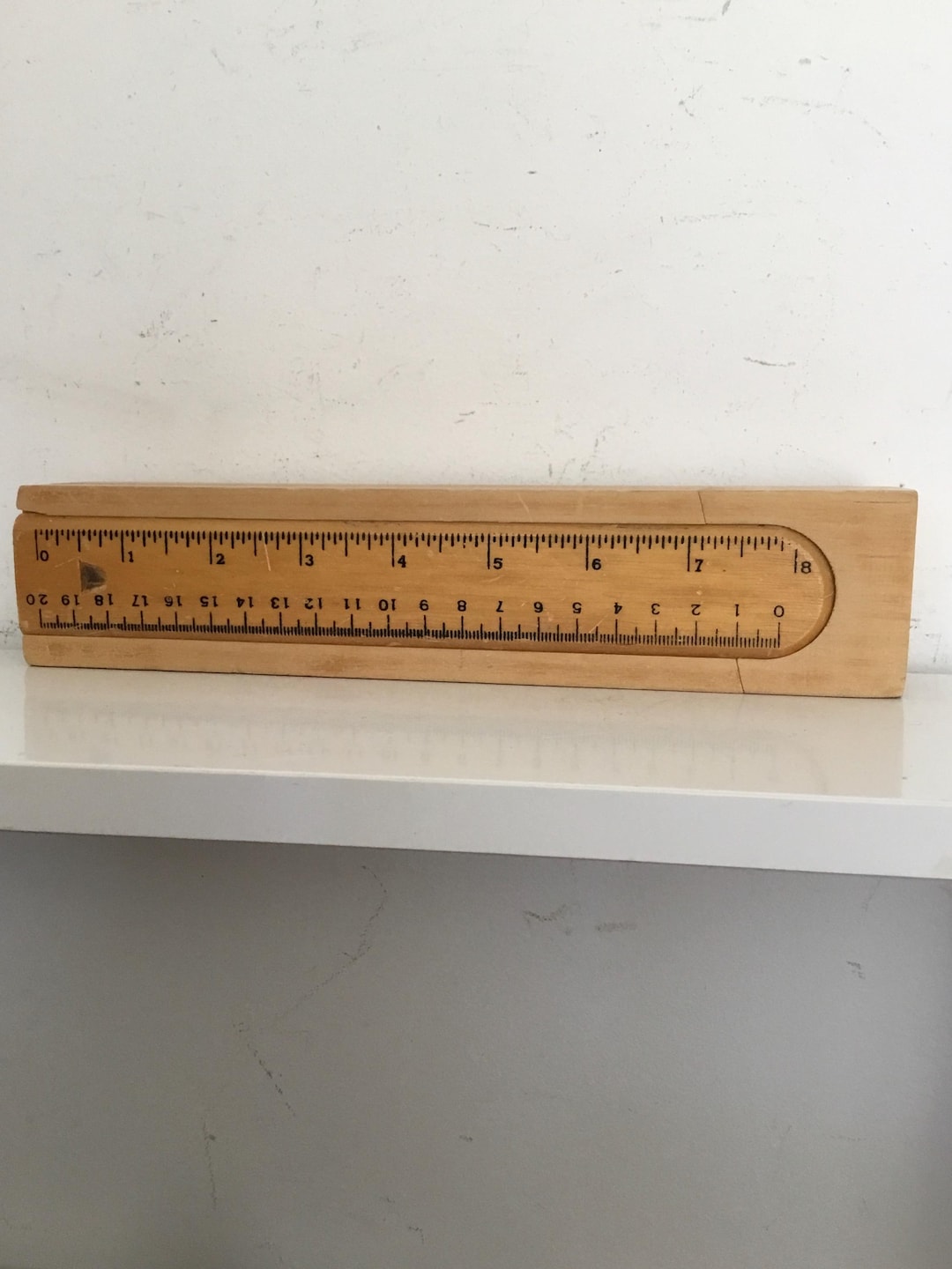 Wooden Ruler Pencil Box. Small Handmade Secret Compartment Wooden ...