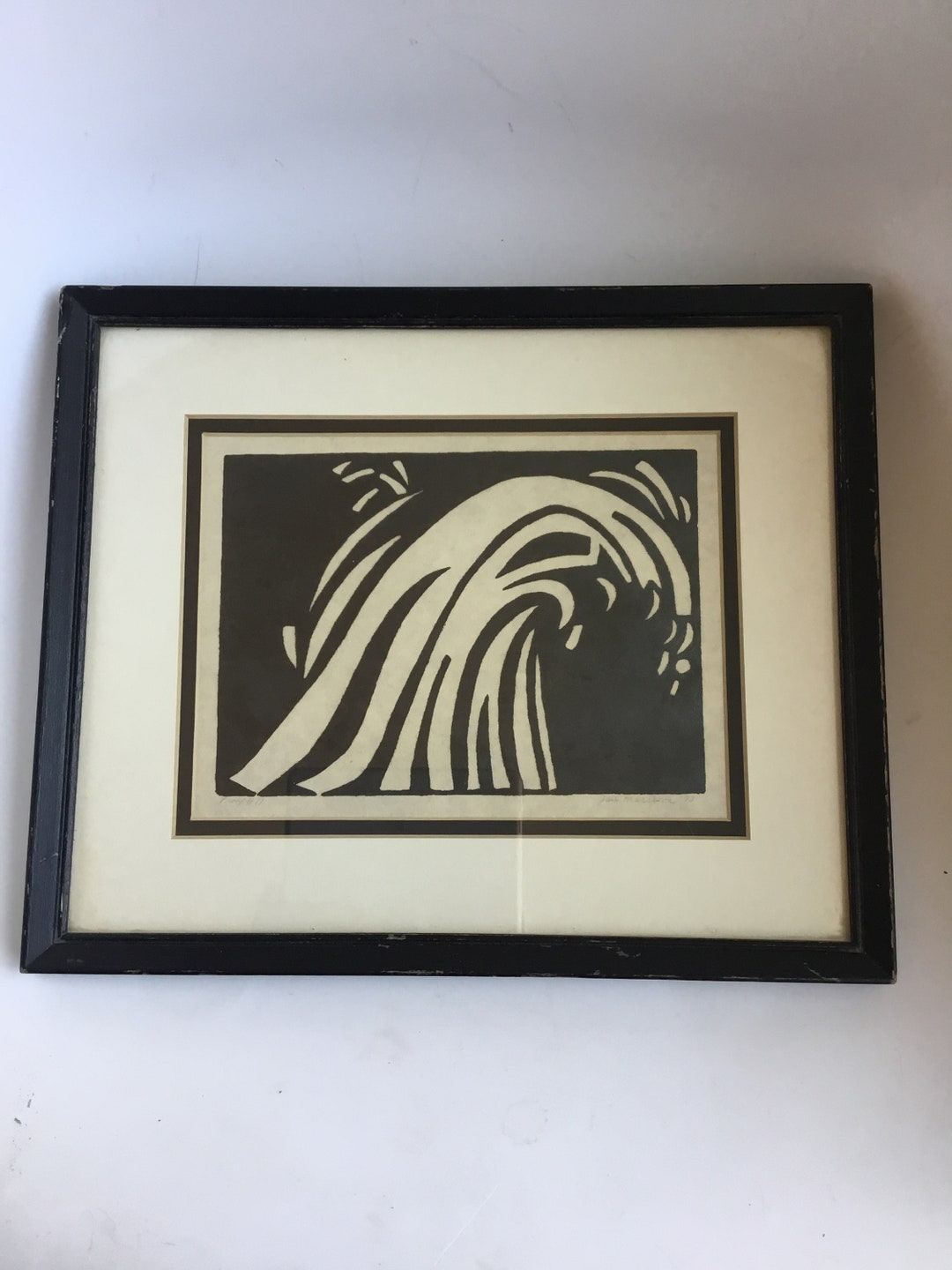 Artist Signed Vintage Wood Cut Print. Framed Signed and Numbered ...