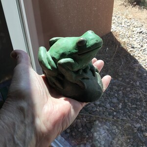 Small Handmade Fired Clay Frog Figure. Small Cute Green Artist Made ...