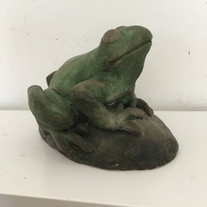 Small Handmade Fired Clay Frog Figure. Small Cute Green Artist Made ...