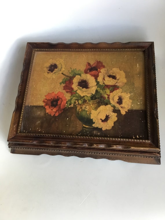 Very old large wooden keepsake box. Vintage wooden ke… - Gem