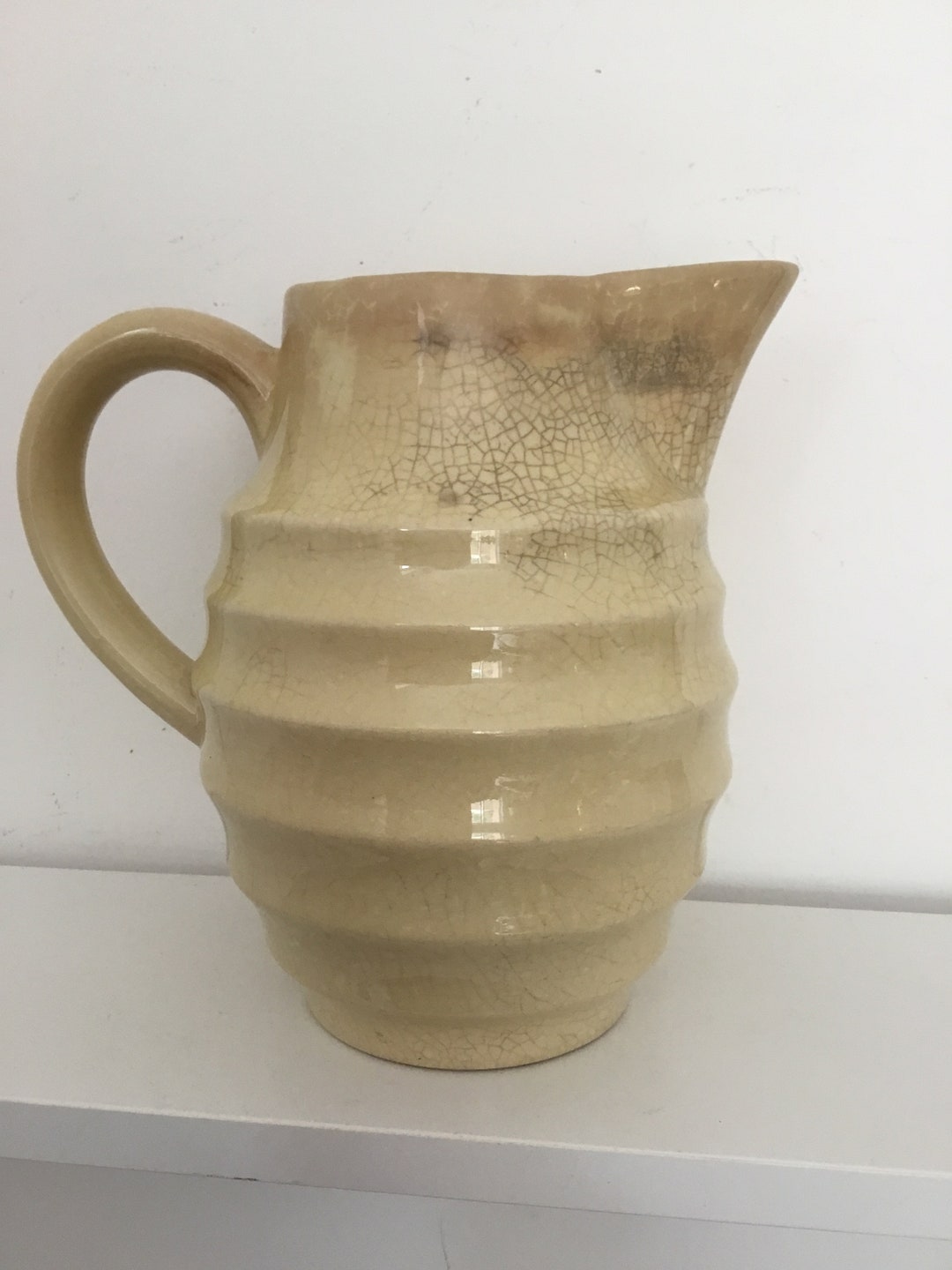 Small Vintage Cream Colored Possibly Bauer Ring Ware Pitcher ...