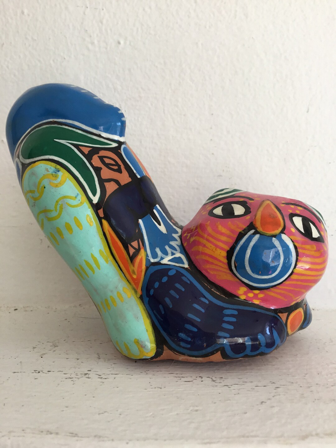 Small Hand Painted Talavera Pottery Stretching Cat. Small Mexican ...