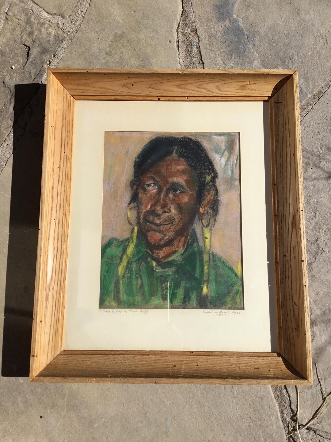 Nicolai Fetchin Native American Man Painting Copy Drawing in Charcoal ...