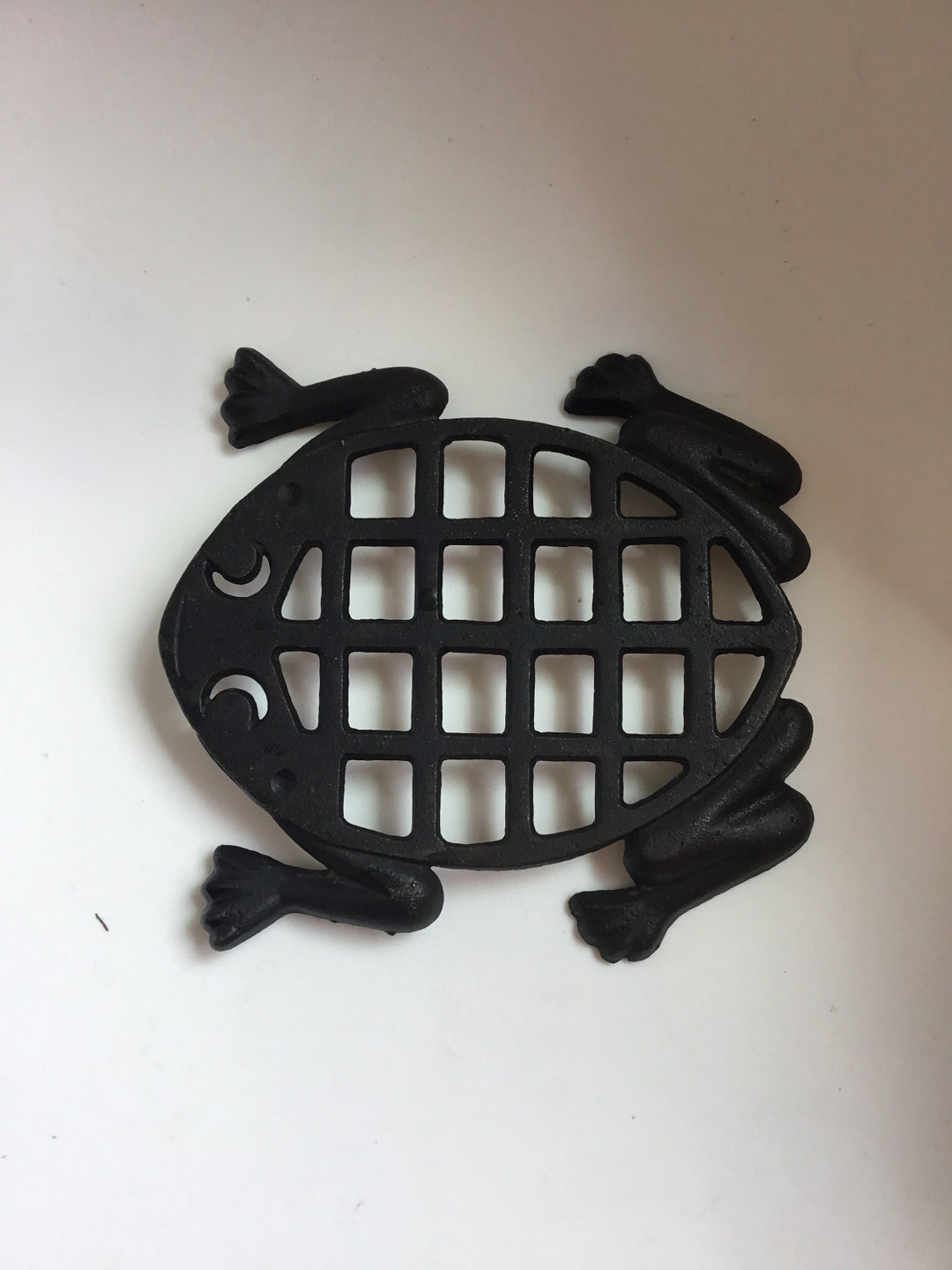 Small Vintage Cast Iron Frog Shaped Trivet/flower Frog. Cast Iron Frog ...